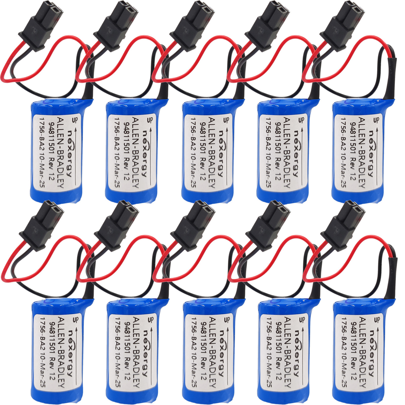 (Pack of 10) 1756-BA2 3.0V 1200mAh PLC Battery Replacement for Allen ...