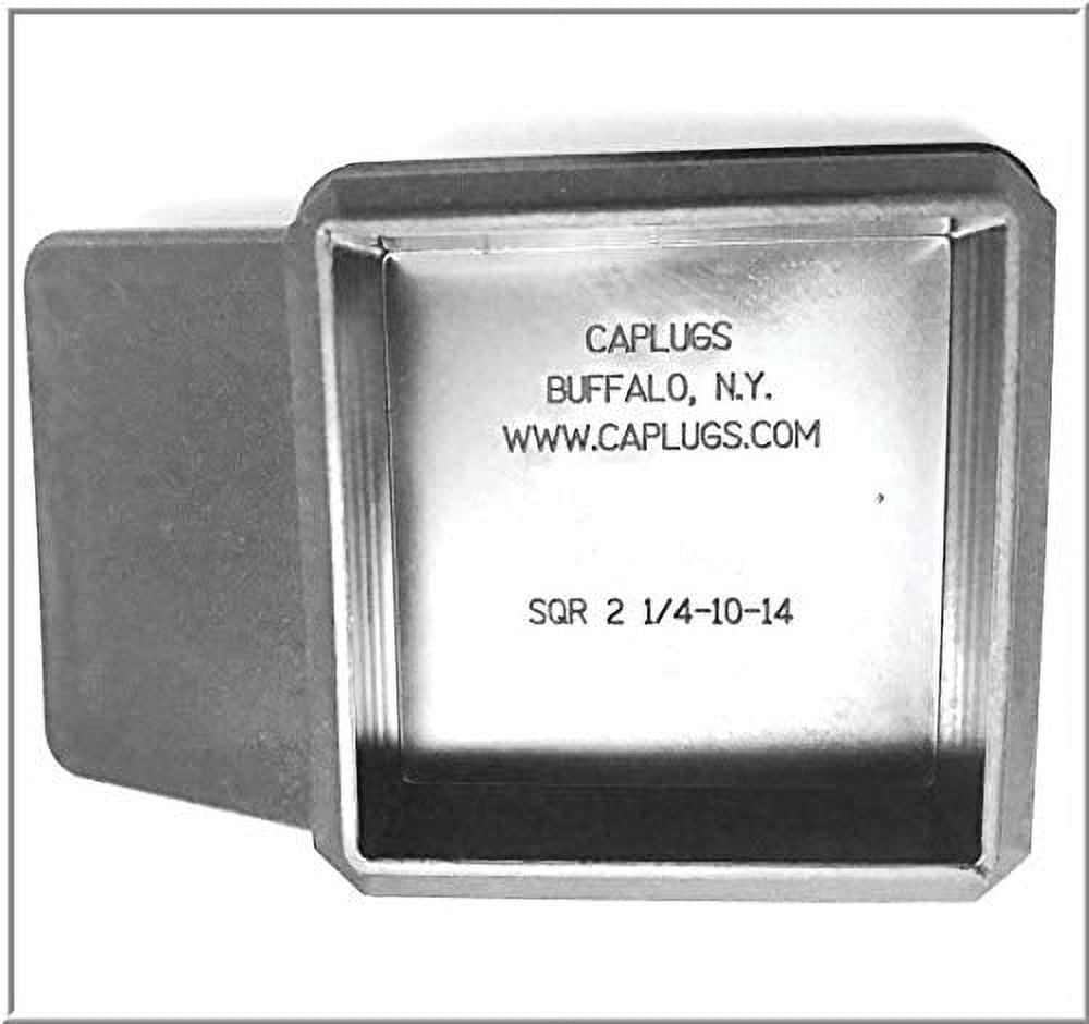 (Pack of 10) 2 1/4" OD Square Black Plastic CAPLUGS 10-14 Ga (1.99" - 2 ...