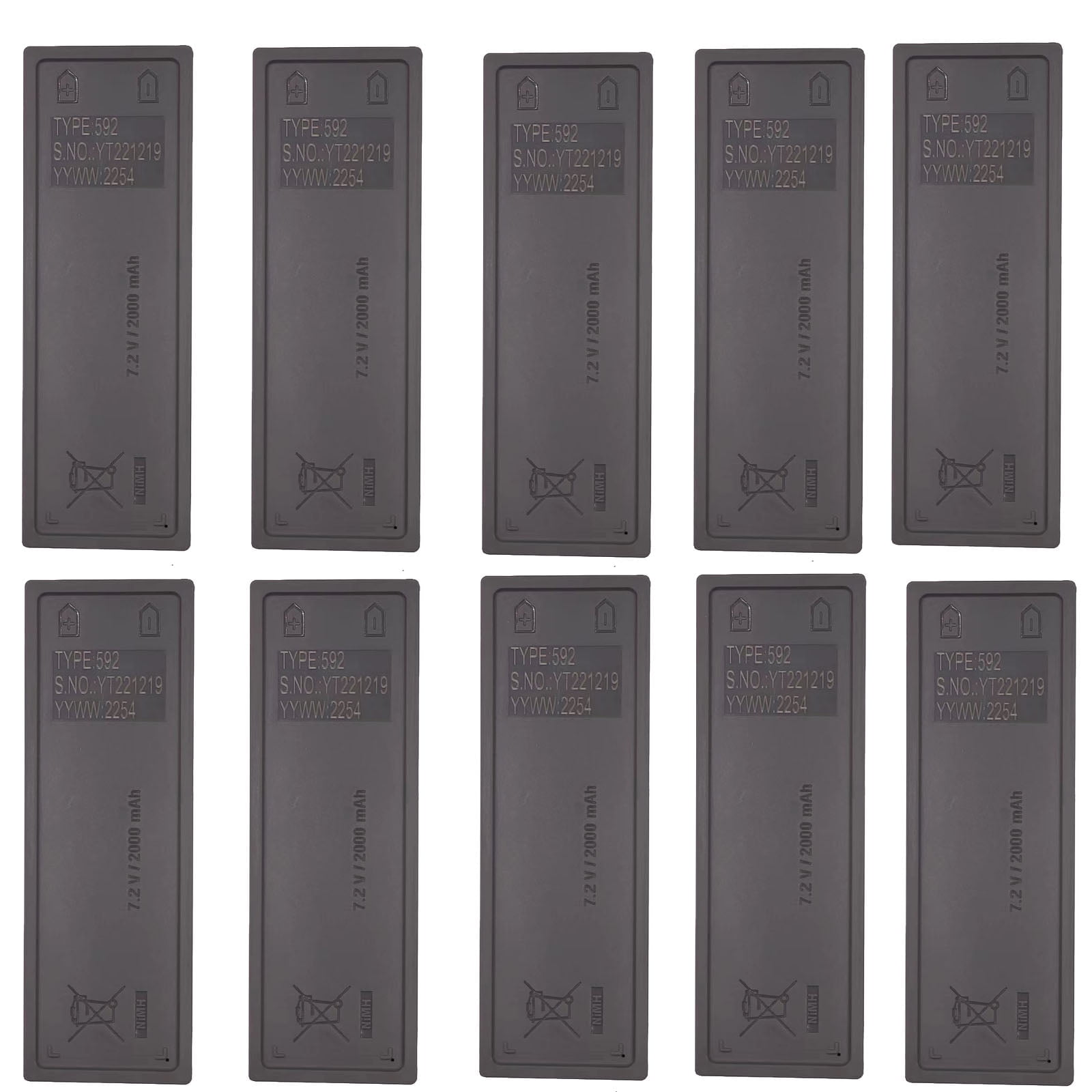 (Pack of 10) 7.2V/2000mAh RSC7220 13445 NiMH Replacement Battery for Scanreco 16131, 590, 592 ...