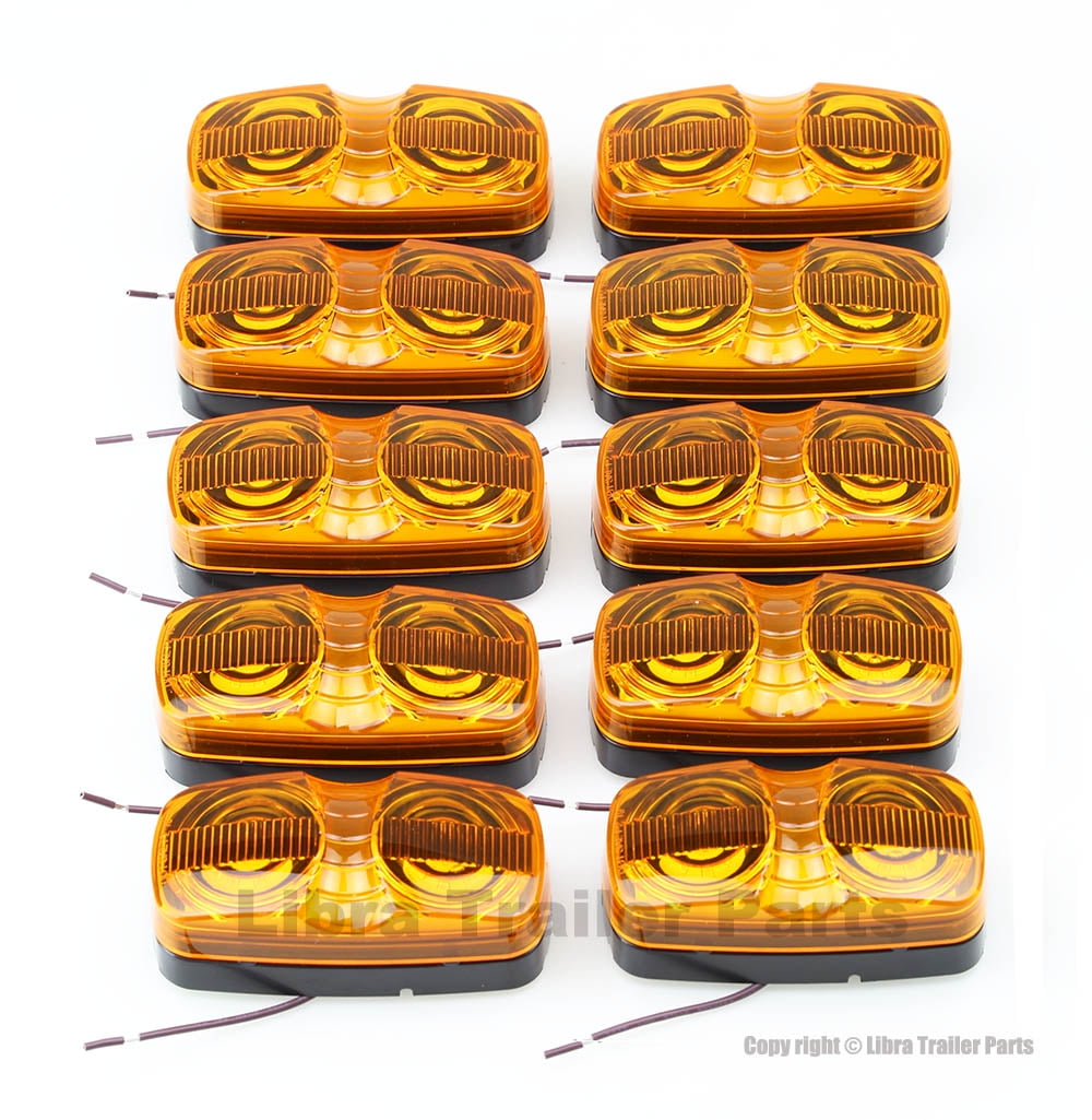Walmart Pack of 10 Amber LED Bullseye Marker Light for Trailer RV, 2"x4 ...