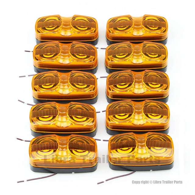 Walmart Pack of 10 Amber LED Bullseye Marker Light for Trailer RV, 2"x4 ...