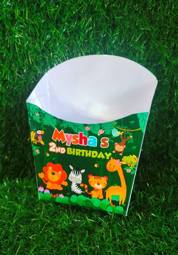 Pack of 10 Animal Theme based French Fries Boxes for BirthdayPartyfood ...