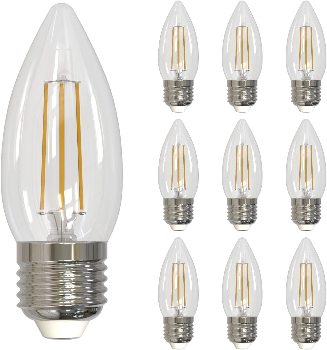 (Pack of 10) Bulbrite 776862, 4.5 Watt Filament LED Light Bulb, B11 ...