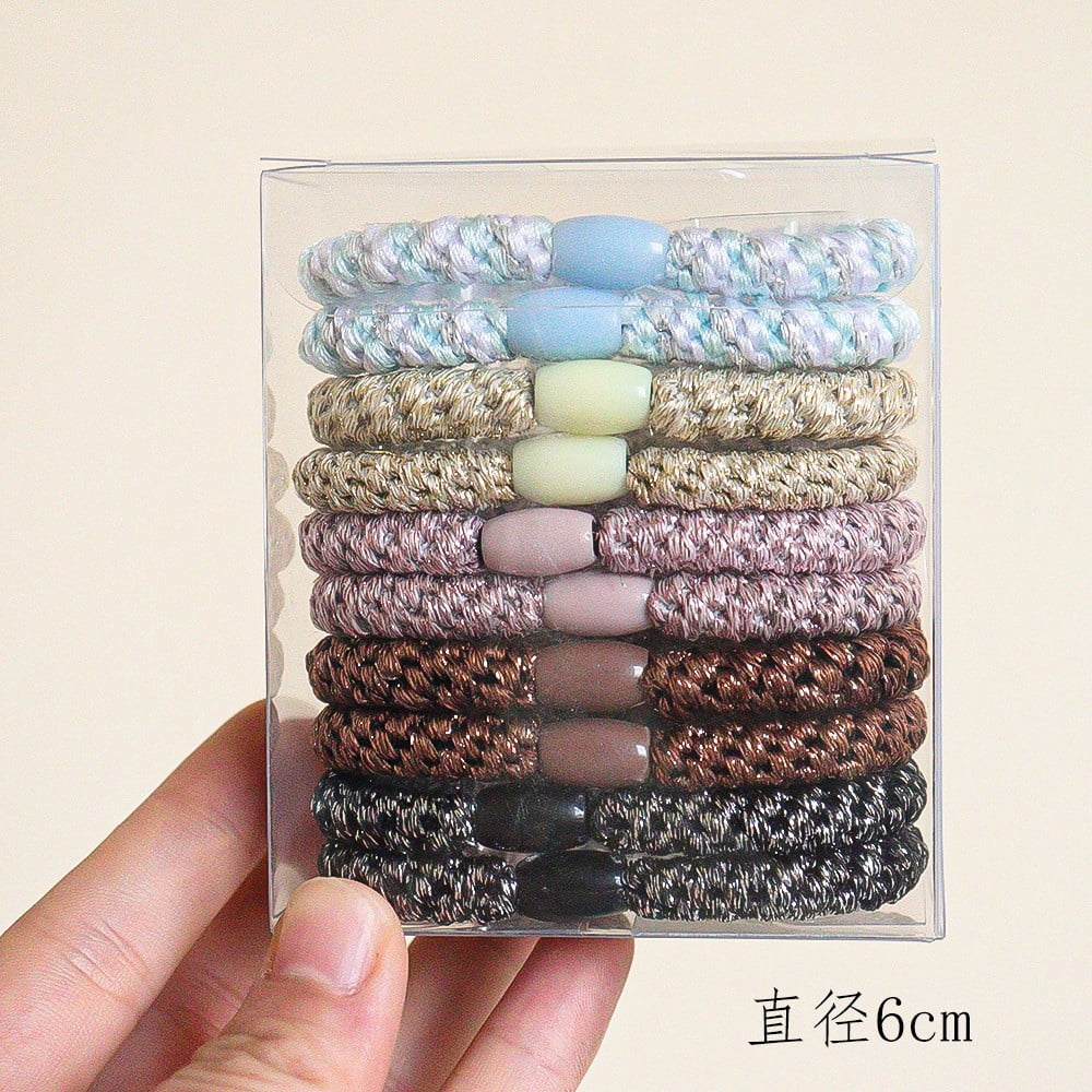 Pack of 10 Elastic Hair Bands Colourful Original Colourful Braided Hair ...