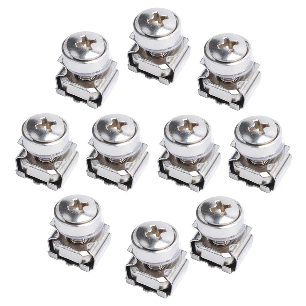 Pack 10 M5 Cage Nuts and Bolts Screws Washer Data Cabinet Rack Mount ...