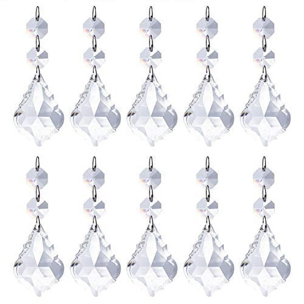 Pack of 10 Replacement Clear Maple Leaf Chandelier Crystal Prisms ...