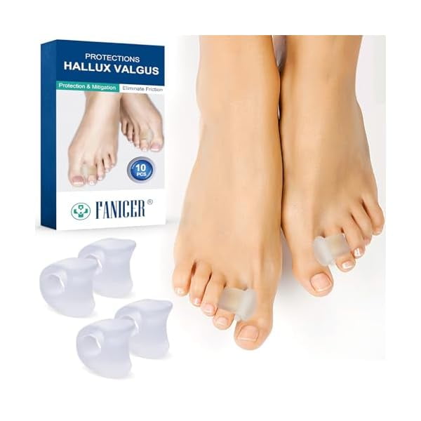 Pack of 10 Toe Spacers for Overlapping Toes, Gel Toe Separators for Men ...