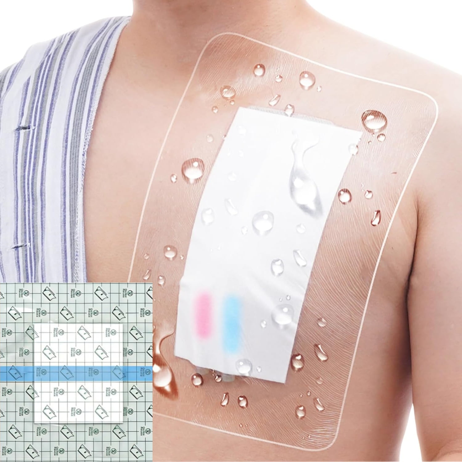 Pack of 10 Waterproof Shower Cover for Dialysis Catheter,Large Port Surgery Incisions Protector ...