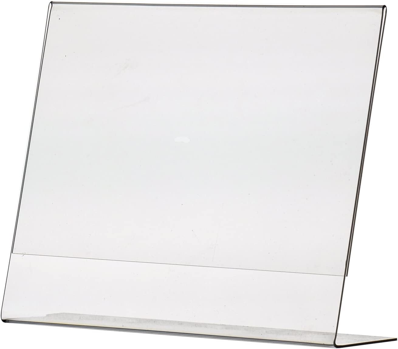 Pack) 10" x 8" Clear Slant Back Ad/Sign Holder, Plastic Slanted Picture ...