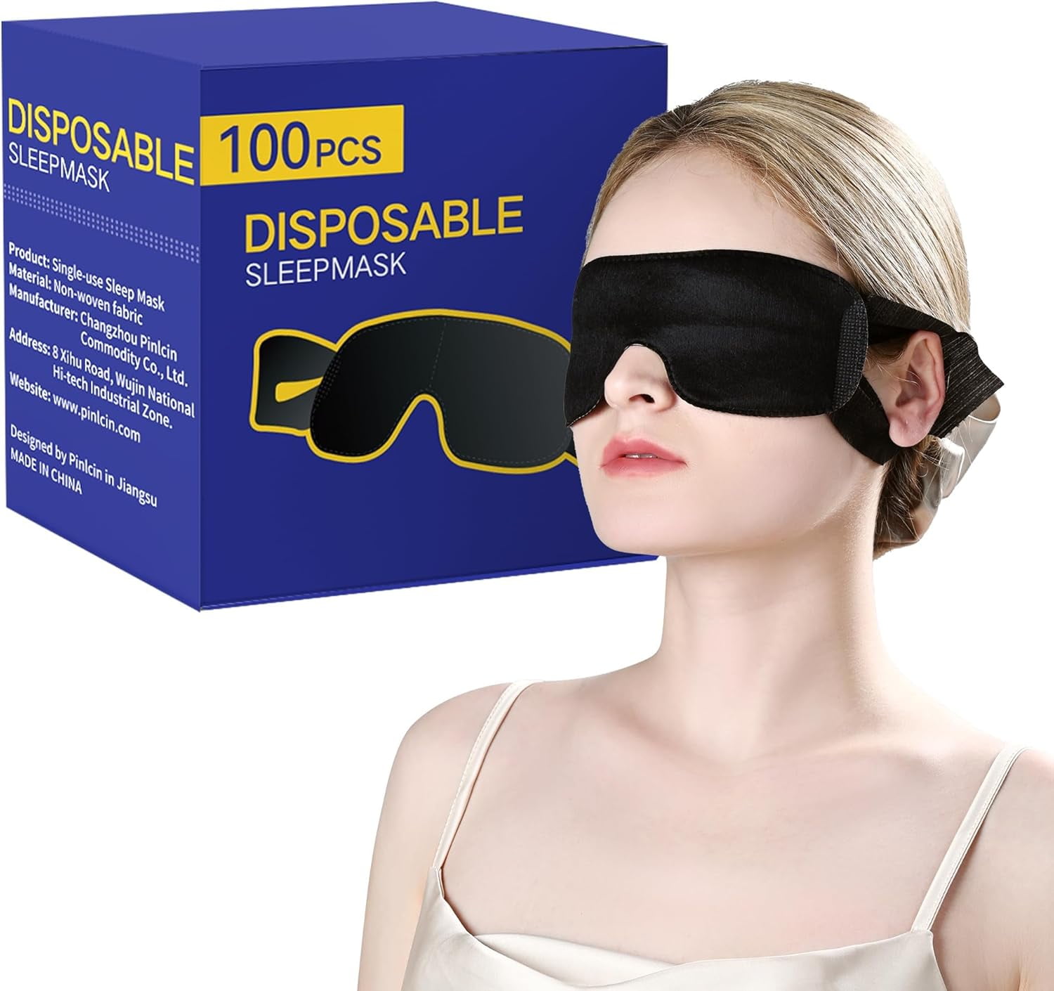 Pack of 100 Disposable Sleep Eye Mask for Men Women, Blindfold Eye Mask ...