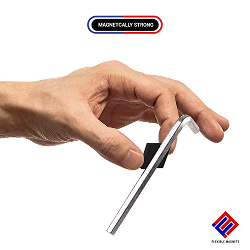 Pack of 100 Flexible Magnetic Squares with Adhesive, 60 mil Thick, 1x1 ...