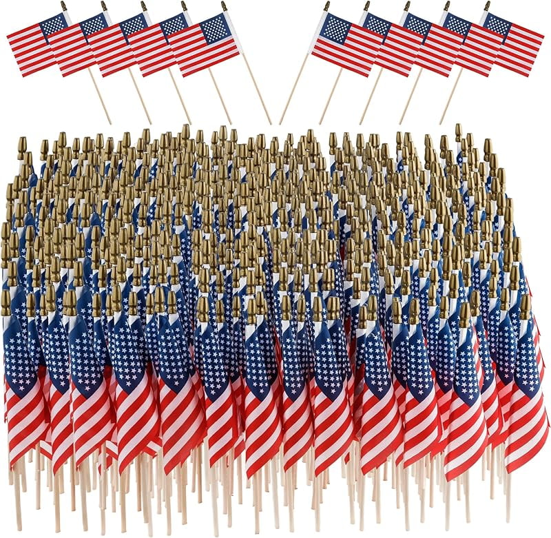 Pack of 100 Mini American Flags - 4x6 Inches American Flag - Small ...