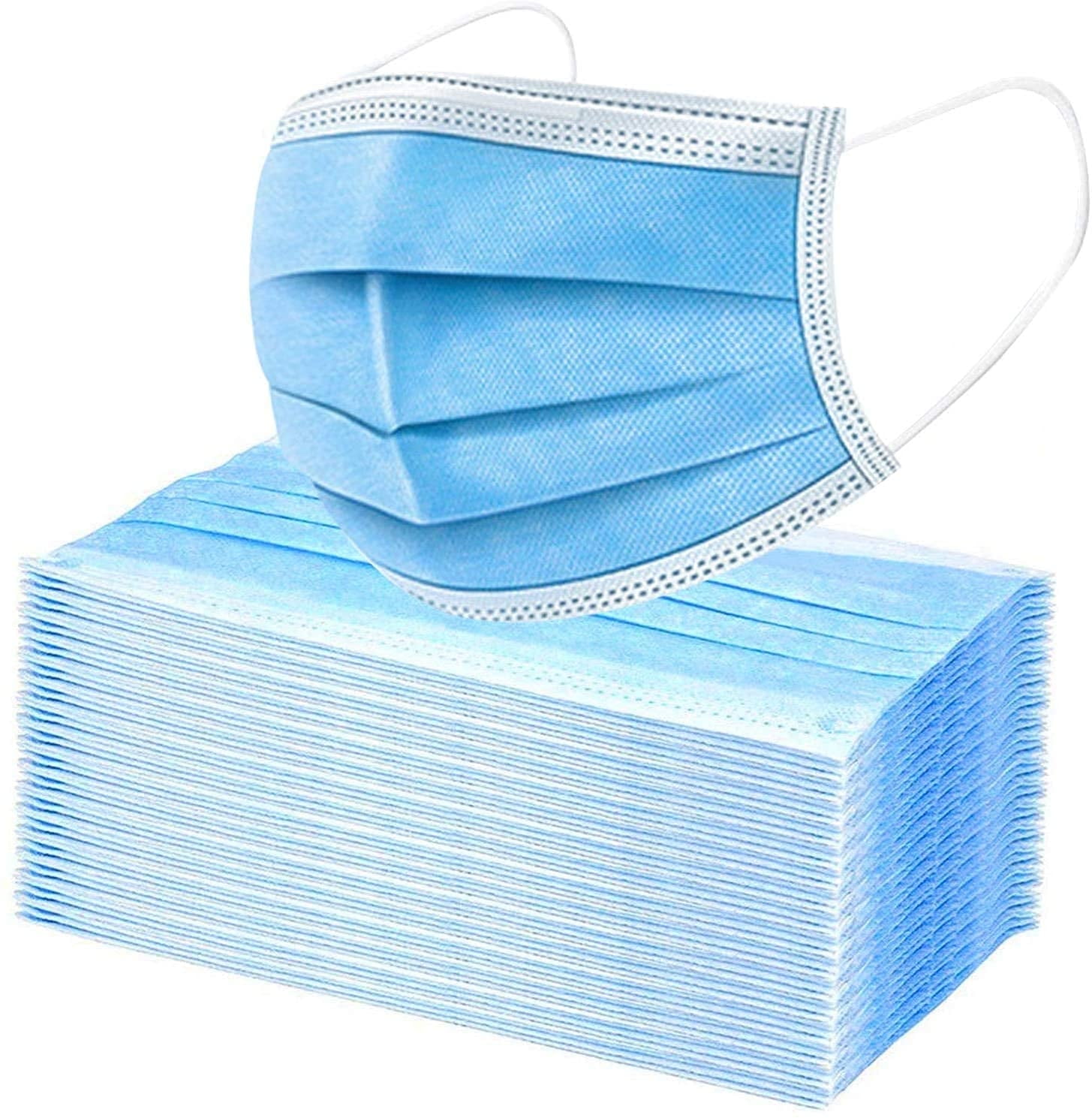 [Pack of 100] Single Use Disposable Face Mask, Effective Filtration ...