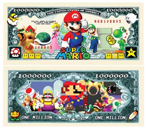 Pack of 100 - Super Mario Brothers Million Dollar Bills - Best Party ...