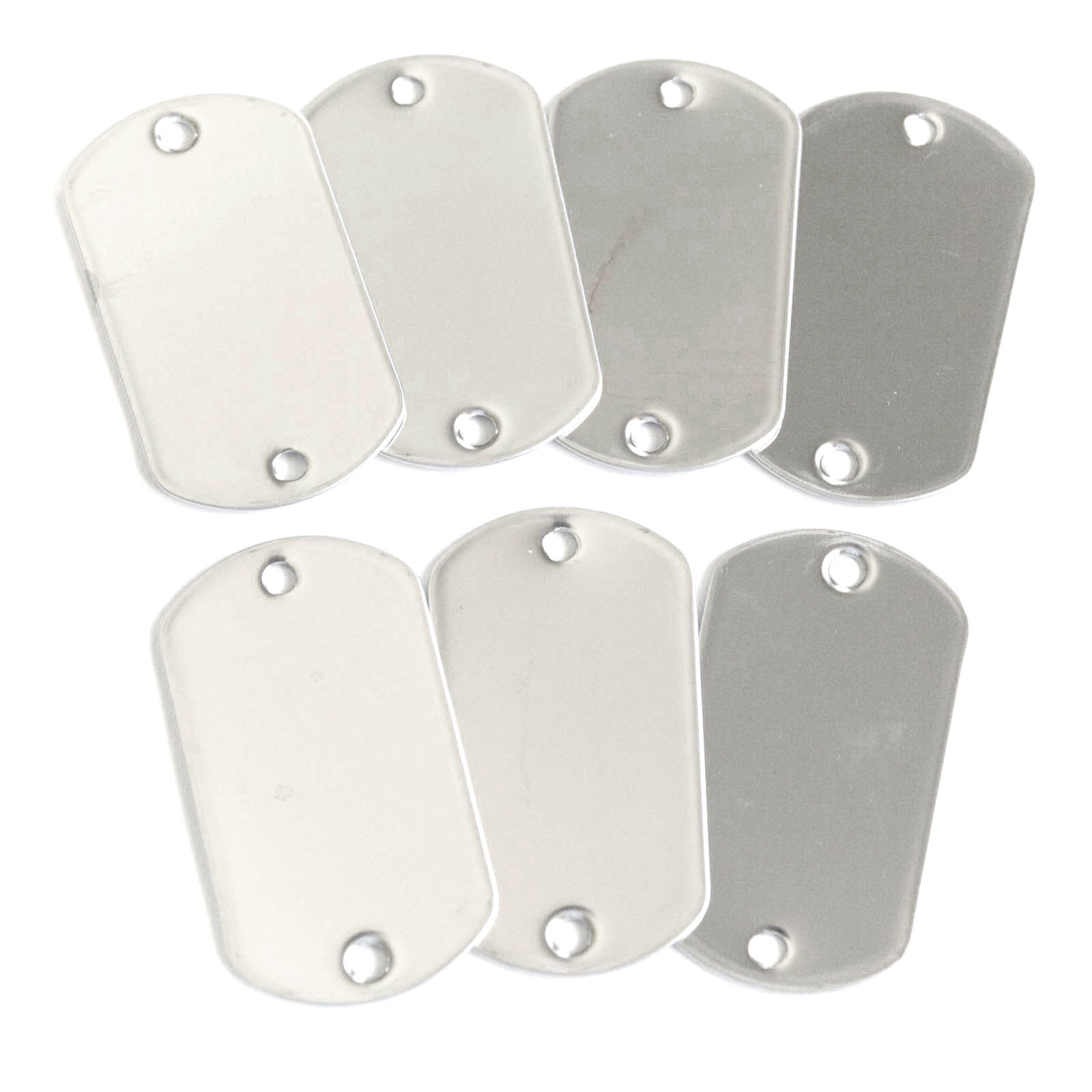 Pack 100 pcs Shiny Blank 2-Hole Stainless Steel Military spec Dog Tags ...