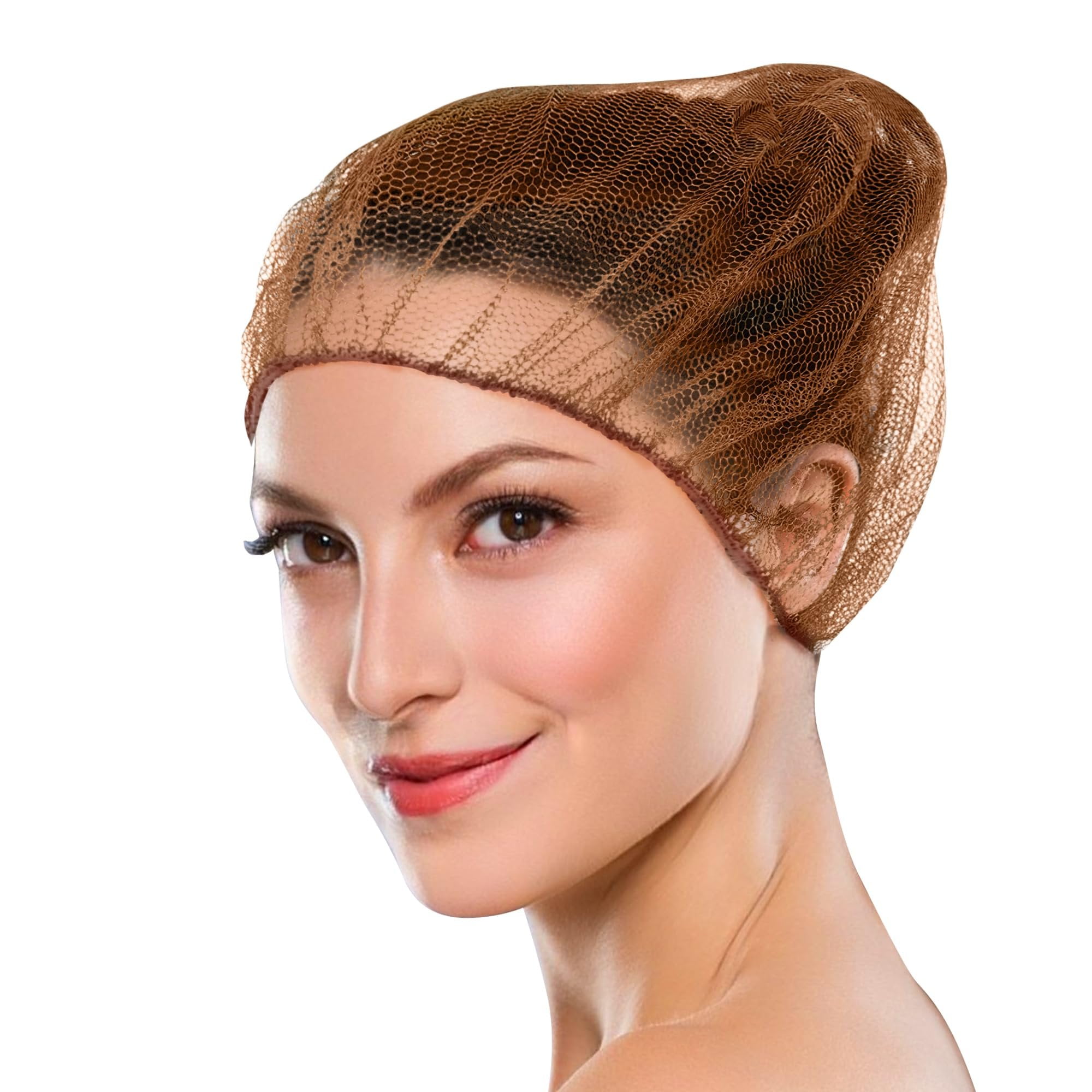 Brown Disposable Hair Net, 18 Inches. 1000 Pack Micro Nylon Bouffant ...