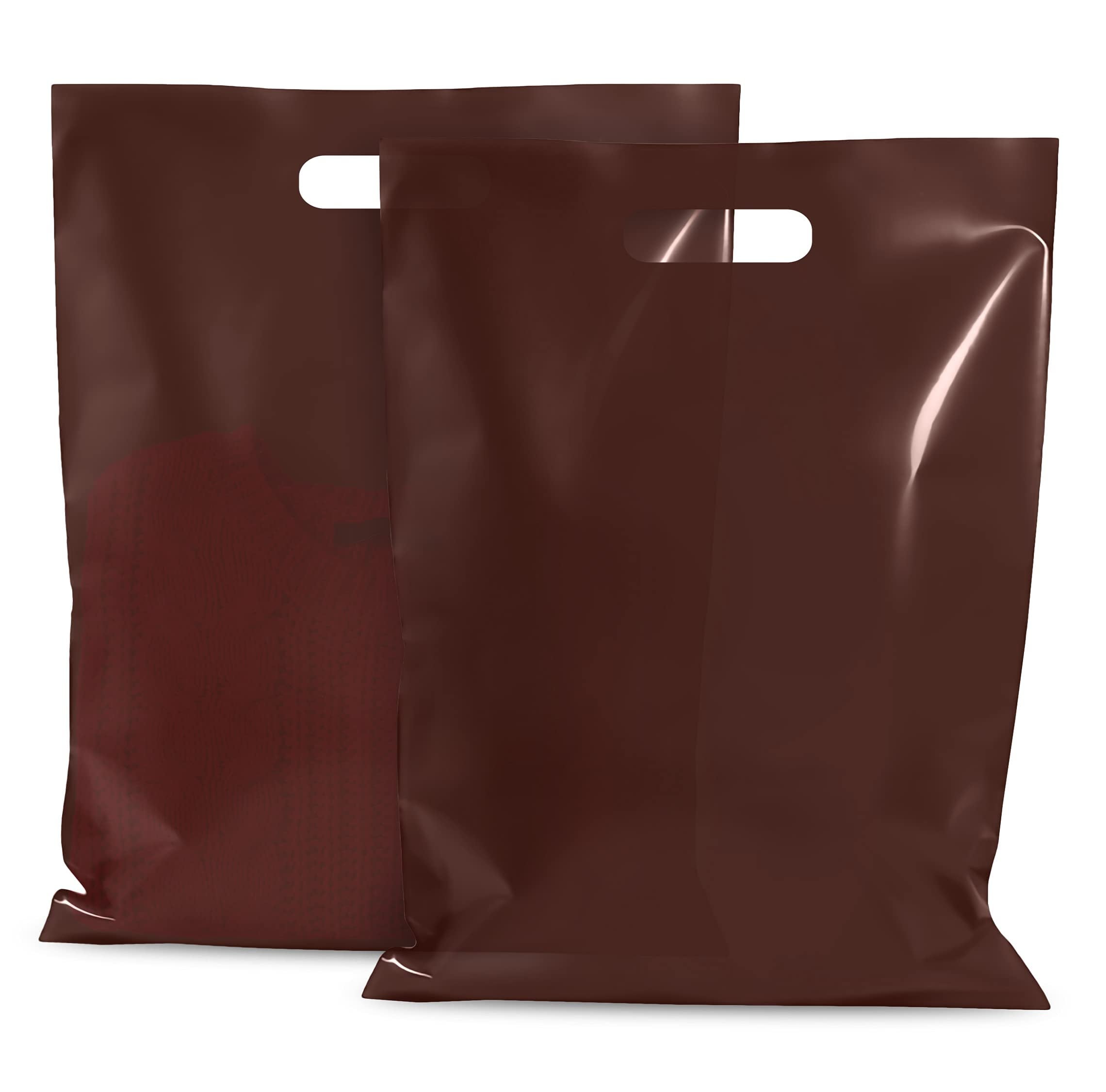 Pack of 1000 Brown Shopping Bags with Die Cut Handle 12 x 15 Low ...