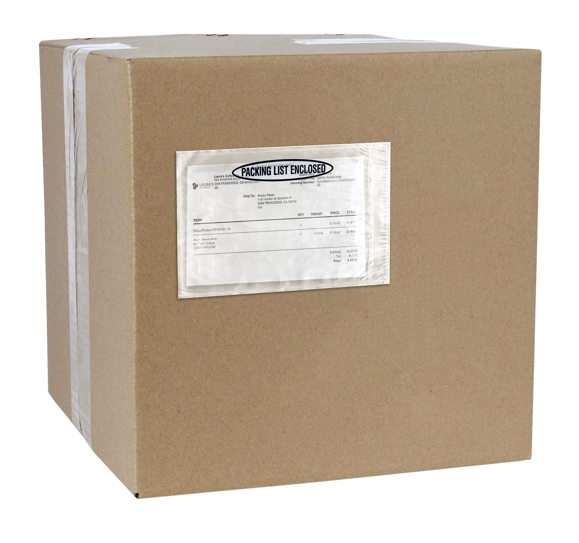 Pack of 1000 "Packing List Enclosed" Envelopes 5.25 x 8. Printed Panel ...