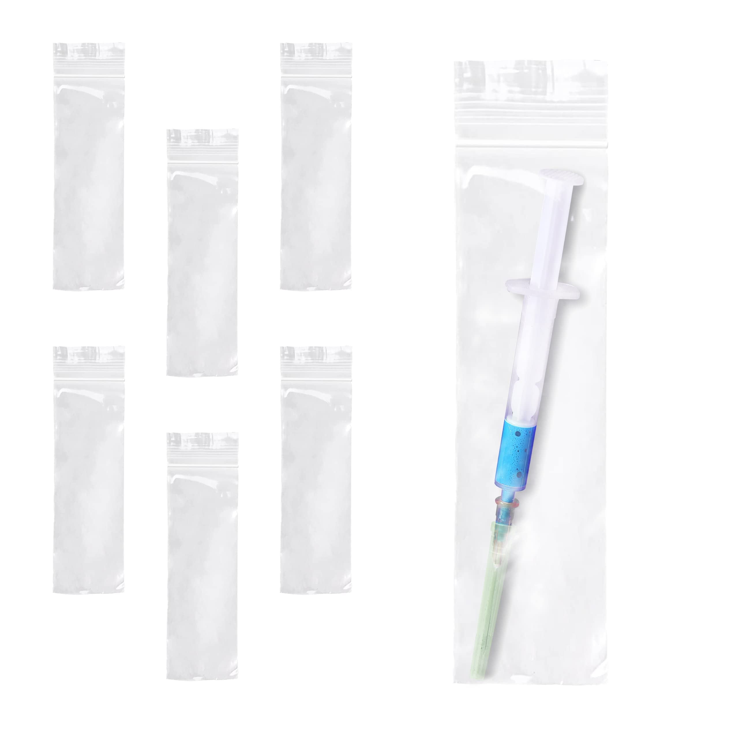 Pack of 1000 Clear Syringe Bags 3 x 10. Zip lock Plastic bags 3x10.1.5 ...