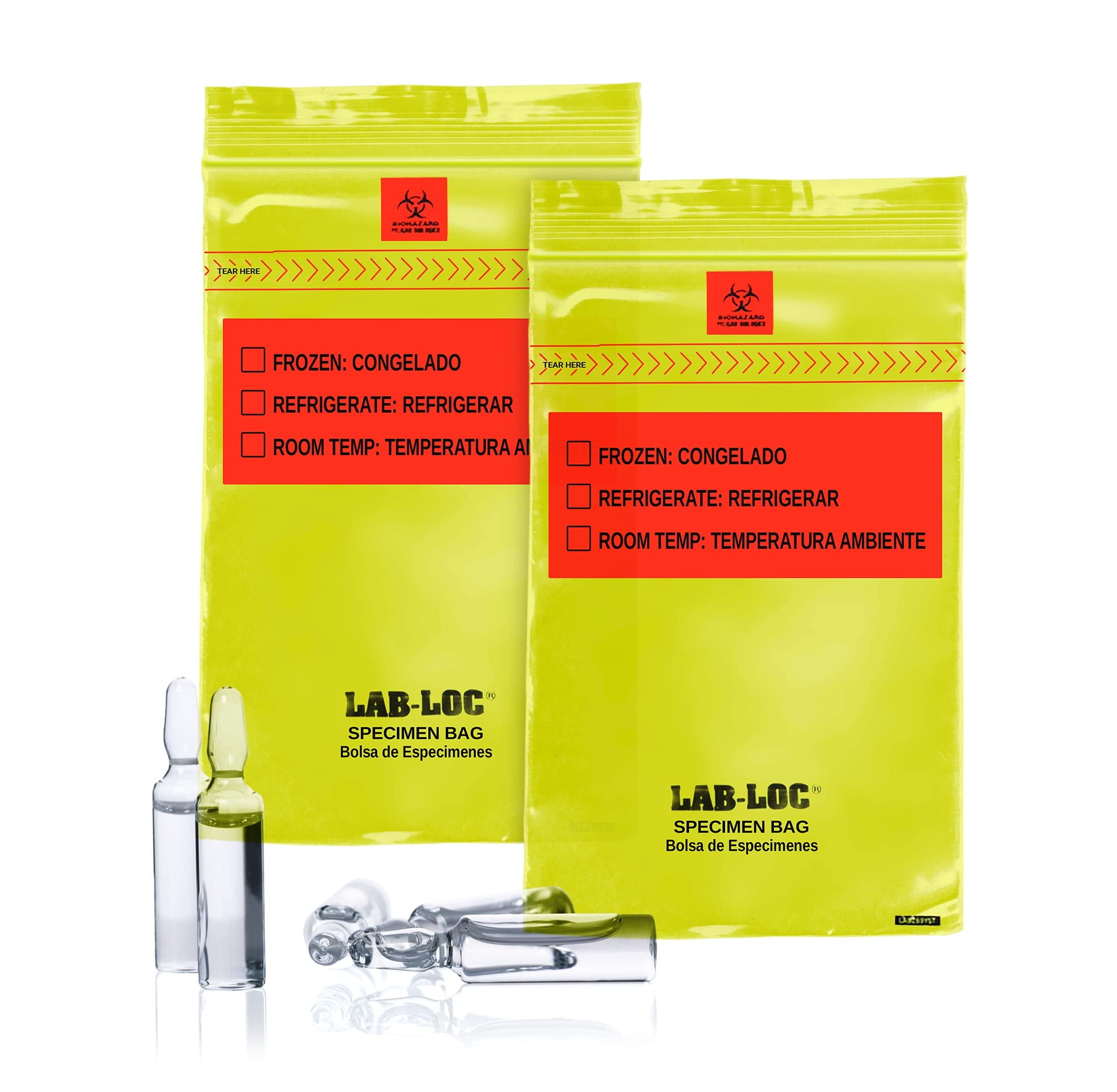 Yellow Specimen Transfer Bags, Seal Top 1.75 mil Polyethylene, 1000 ...