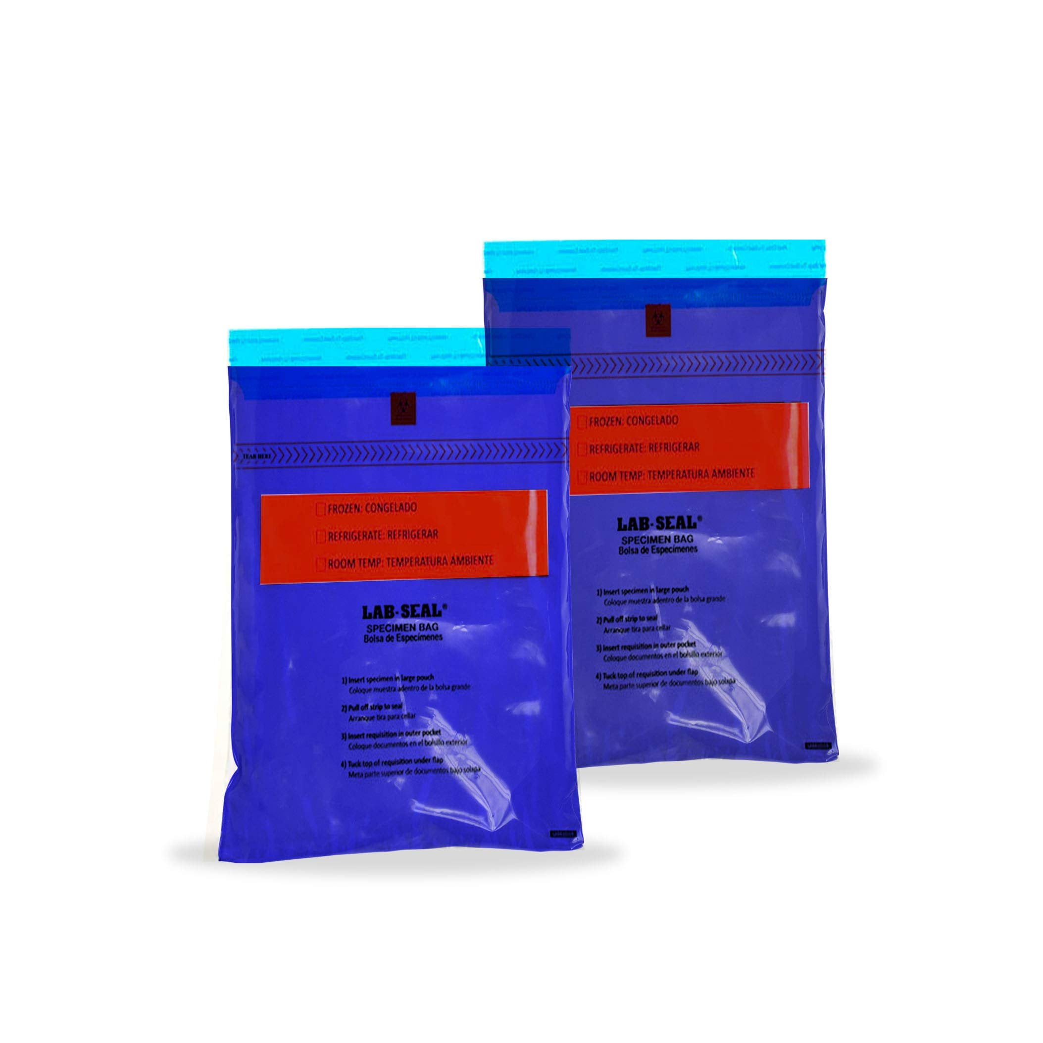 Blue Specimen Transfer Bags, 1.8 Mil Tamper-Evident Adhesive, 1000 ...