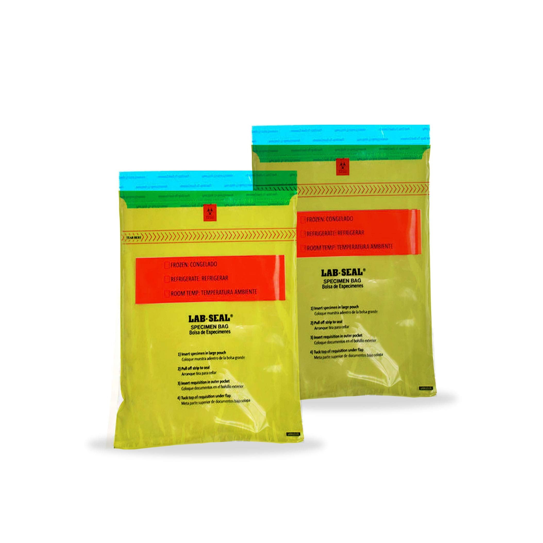 Pack of 1000 Tamper-Evident Specimen Bags, Yellow 6 x 10. Printed ...