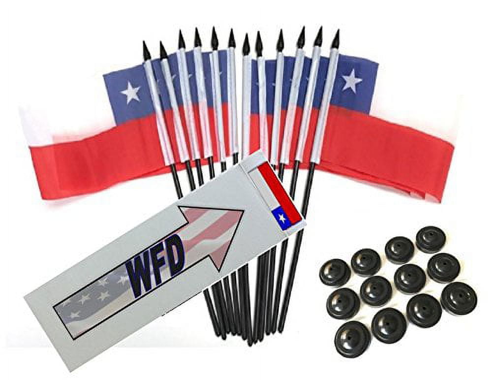 Pack of 12 4"x6" Chile Polyester Miniature Desk & Little Table Flags, 1 ...