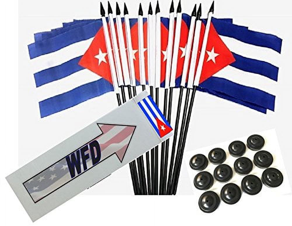 Pack of 12 4"x6" Cuba Polyester Miniature Desk & Little Table Flags, 1 ...
