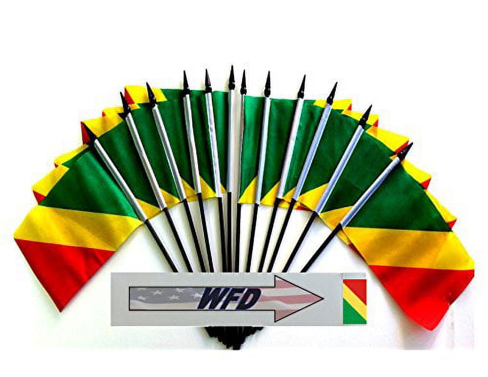 Pack of 12 4"x6" Republic of The Congo Polyester Miniature Office Desk ...