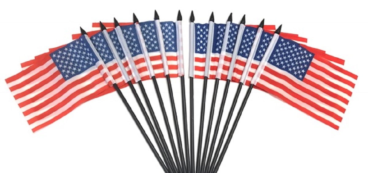 Pack of 12 United States Mini Flags – 4"x6" Polyester Desk & Hand ...