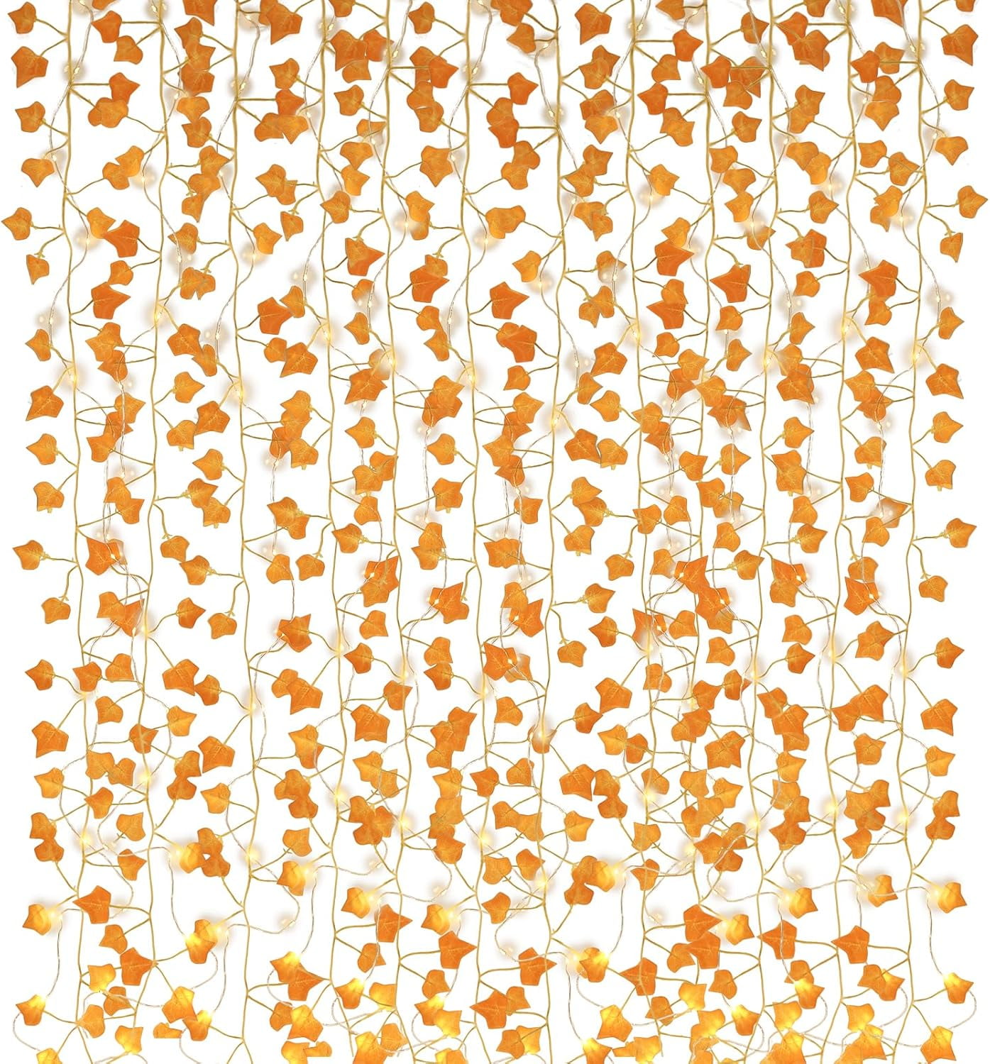 Pack of 12 Artificial Fall Vine Fake Vines with Lights Strings Hanging ...