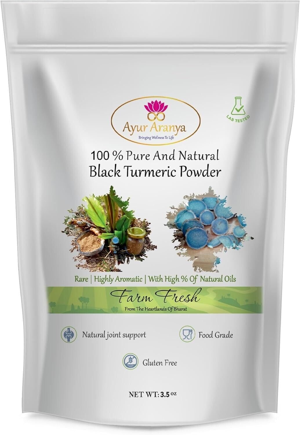 (Pack of 12) Ayur Aranya 100% Pure & Natural Black Turmeric Powder | Curcuma Caesia Root Powder ...