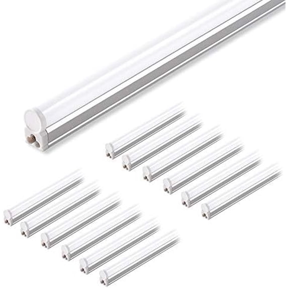 (Pack of 12 LED T5 Shop Light, 4FT, 2200lm, 6500K (Super Bright White ...
