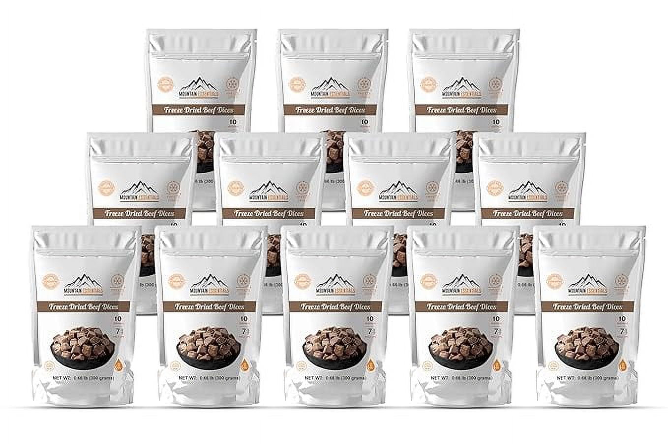 (Pack of 12) Mountain Essentials Freeze Dried Beef Dices Protein Packed ...