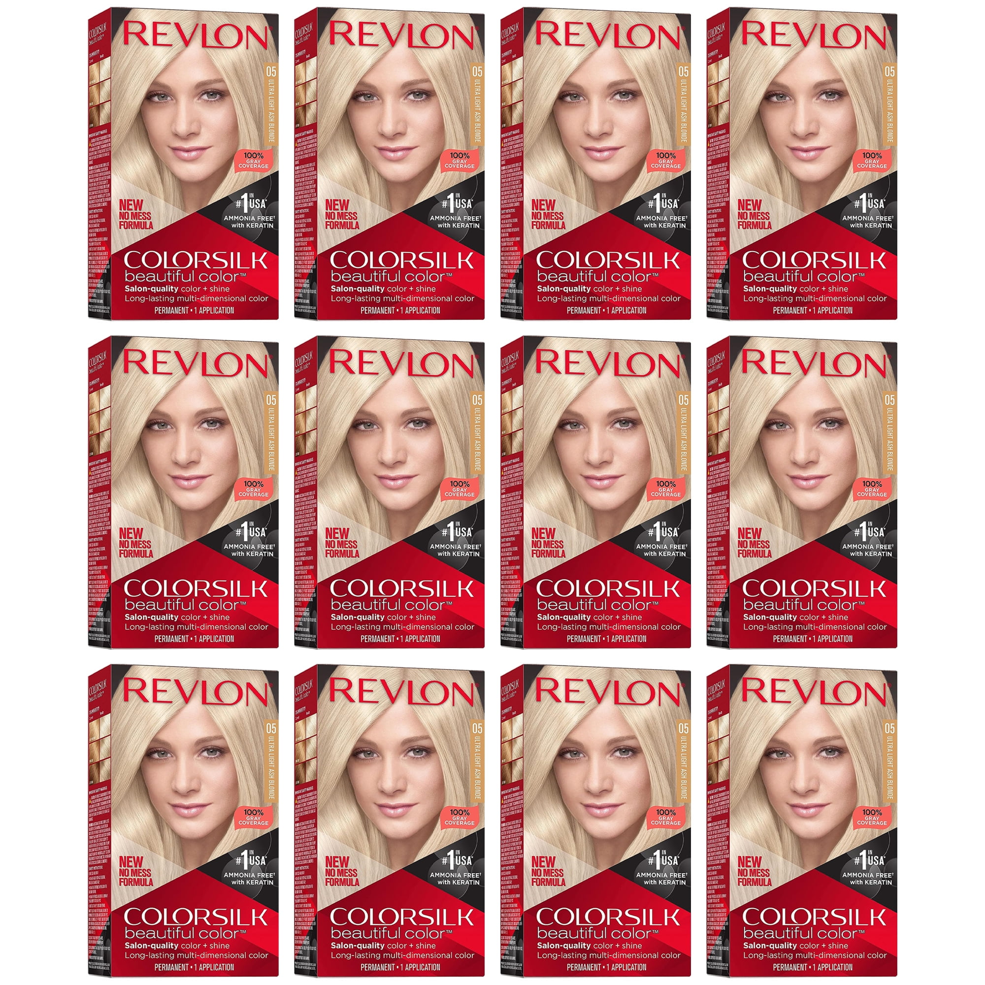 Pack of (12) Revlon Colorsilk Beautiful Color Permanent Hair Color ...