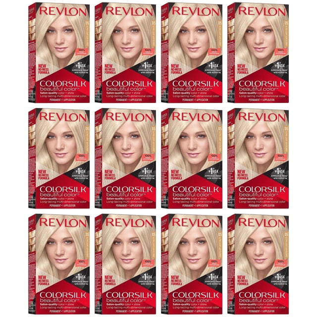 Pack of (12) Revlon Colorsilk Beautiful Color Permanent Hair Color ...