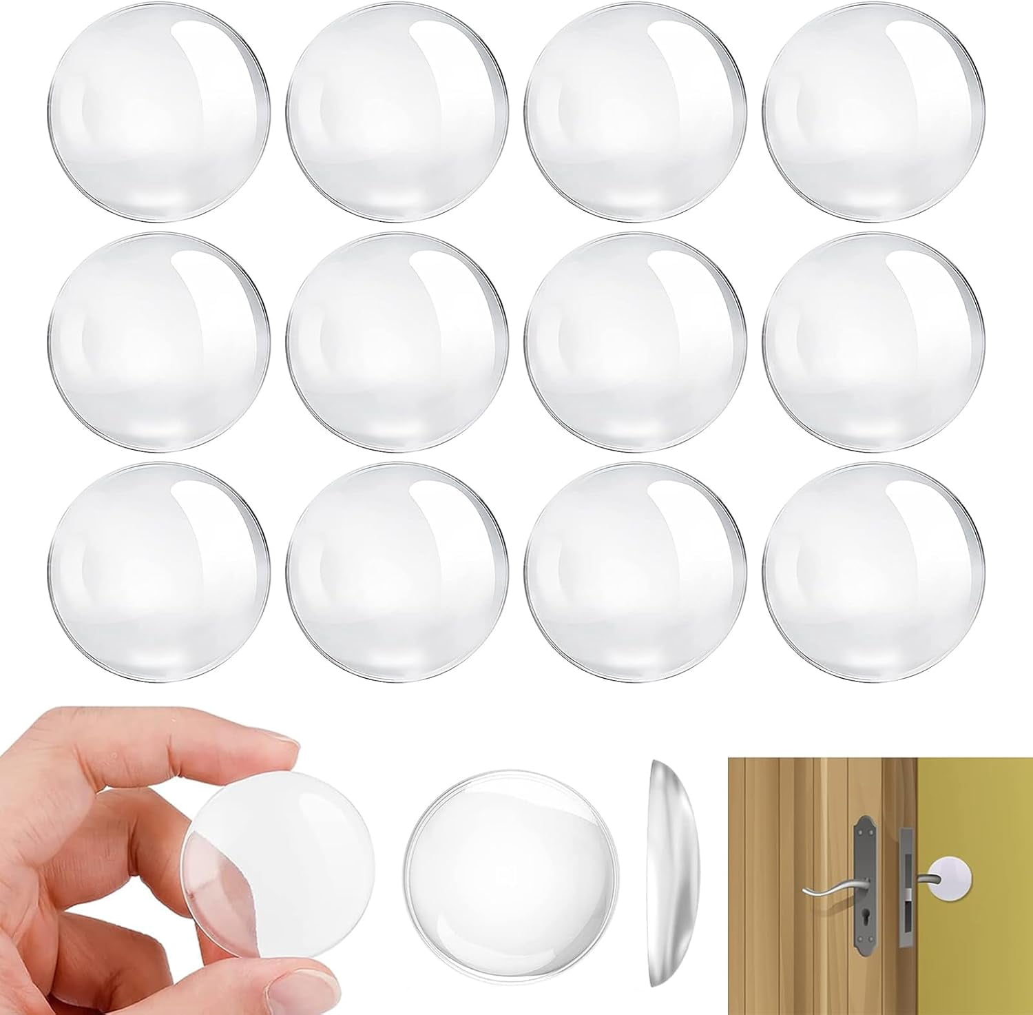 Pack of 12 Rubber Knobs Buffer Self-Adhesive Stopper, Door Stopper ...