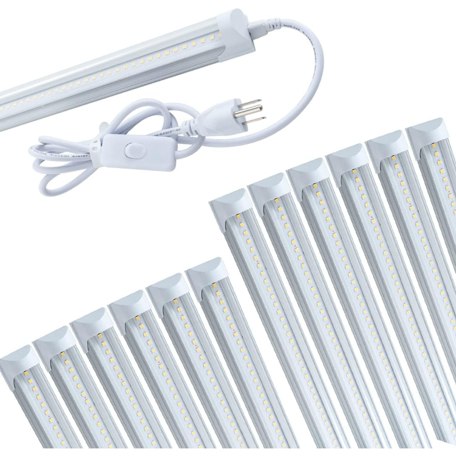 (Pack of 12)T8 4FT LED Integrated Tube Light Fixture, 24W Shop Light ...