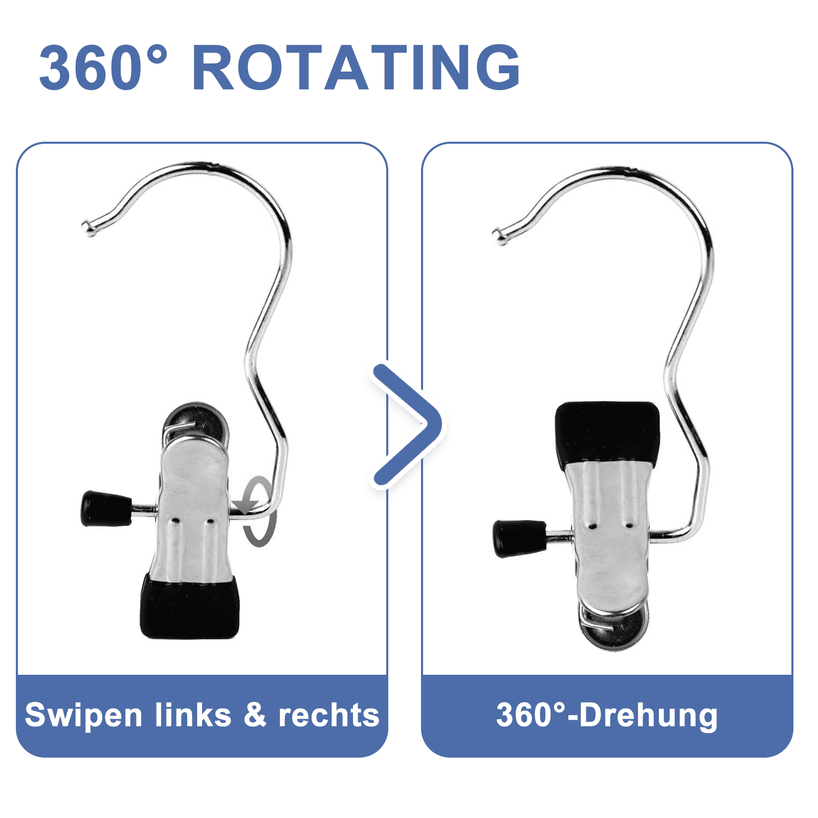 Pack of 12 laundry hooks, metal clamp hooks, non-slip clips, clothes ...