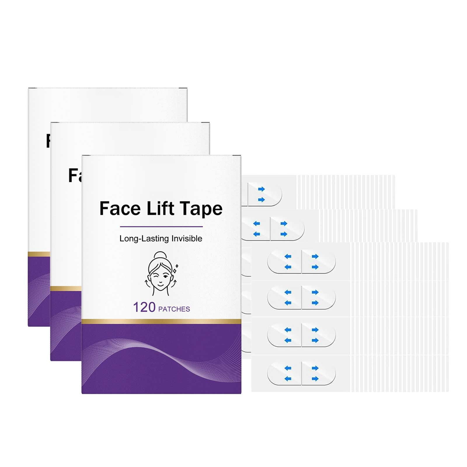 Pack of 120 Face Tape, Face Lift Tape Invisible, Secret Makeup Tape for ...