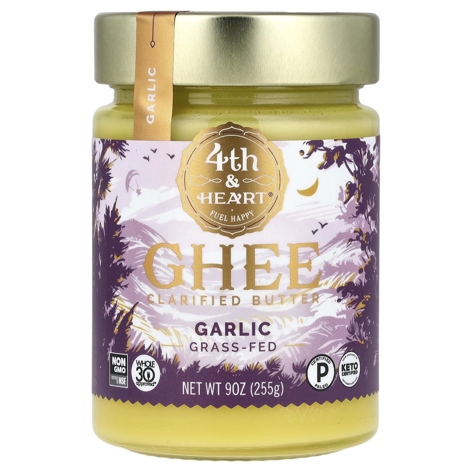 Pack of 2 4th & Heart California Garlic Grass-Fed Ghee, Clarified ...
