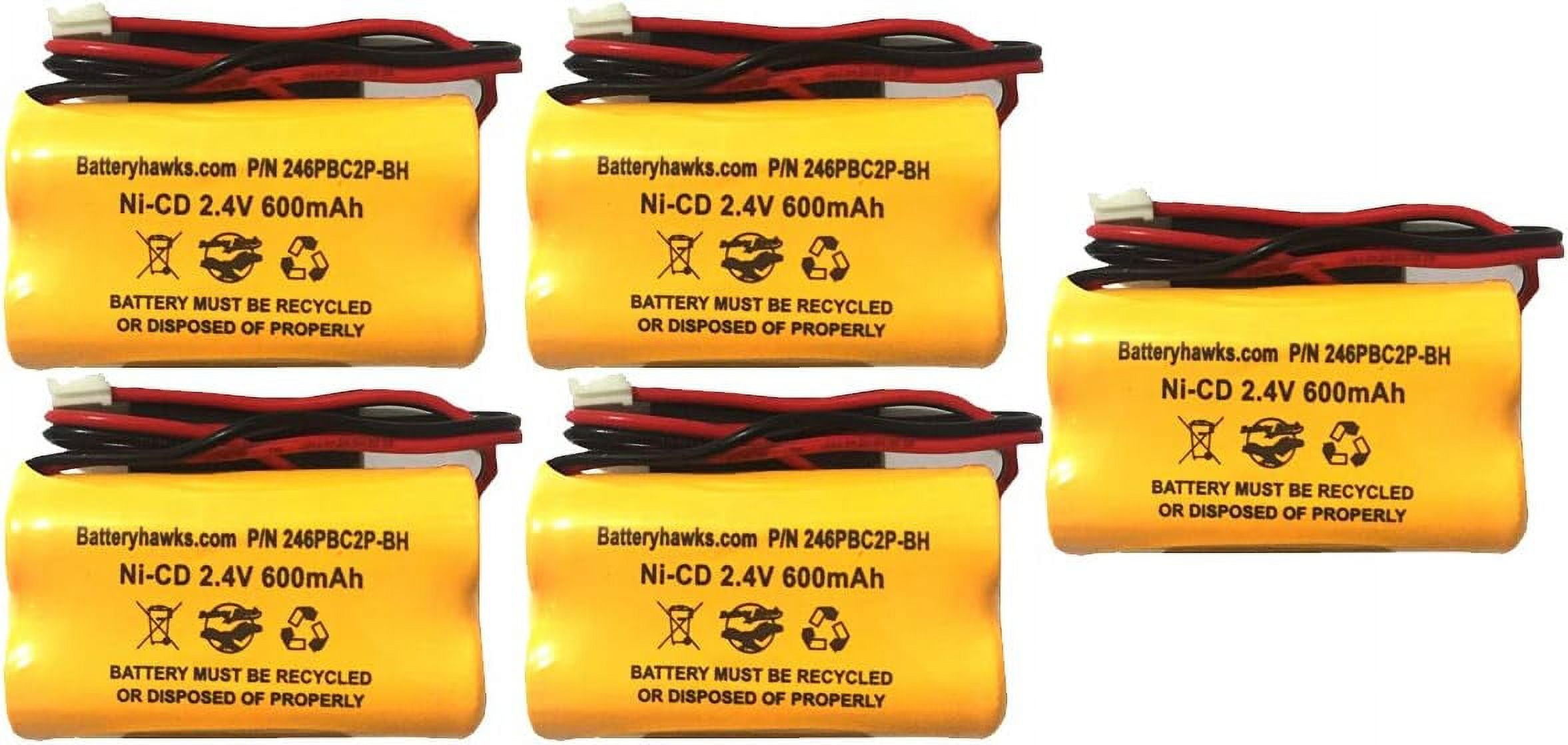 Pack) 2.4v 600mAh Ni- Battery Pack Replacement for Exit Sign Emergency ...
