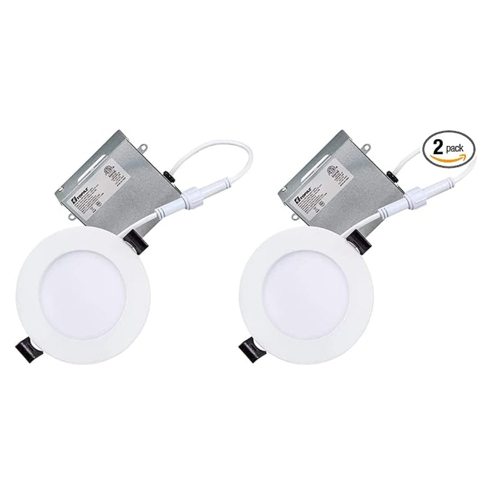 (Pack of 2) 70885, 4 Inch CCT Selectable, LED Slim Fit White Recessed ...
