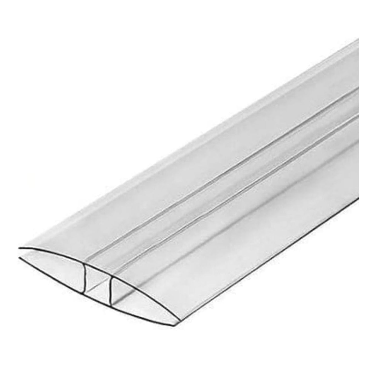 Pack of 2 8mm Wall Polycarbonate Panel H Connector Profile, Clear Color ...