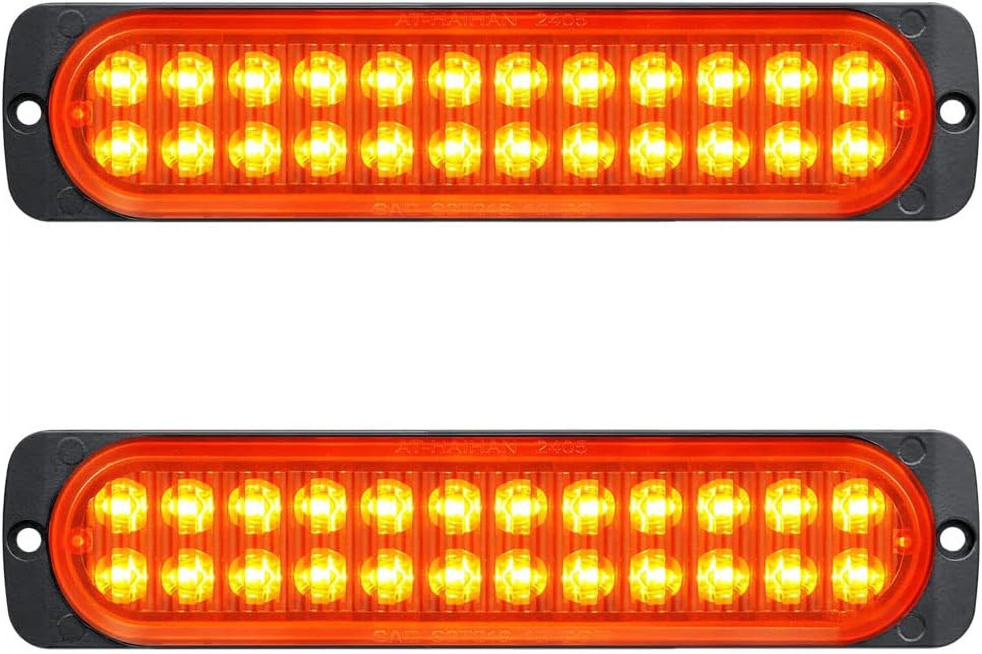 Pack of 2 Aluminum Housing Amber LED Trailer Turn Signal Brake Parking ...