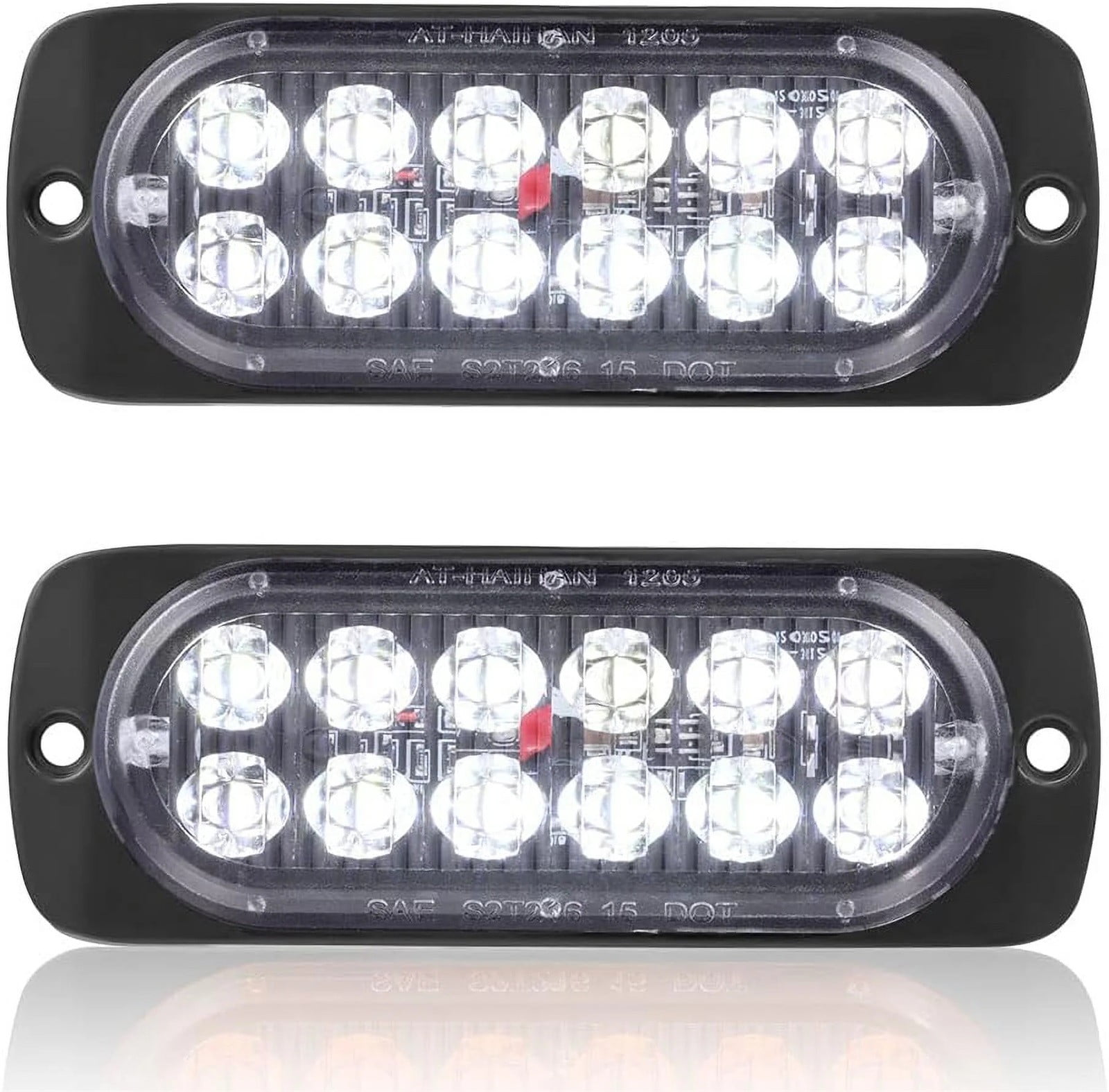 Pack of 2 Aluminum Housing Amber LED Trailer Turn Signal Brake Parking ...