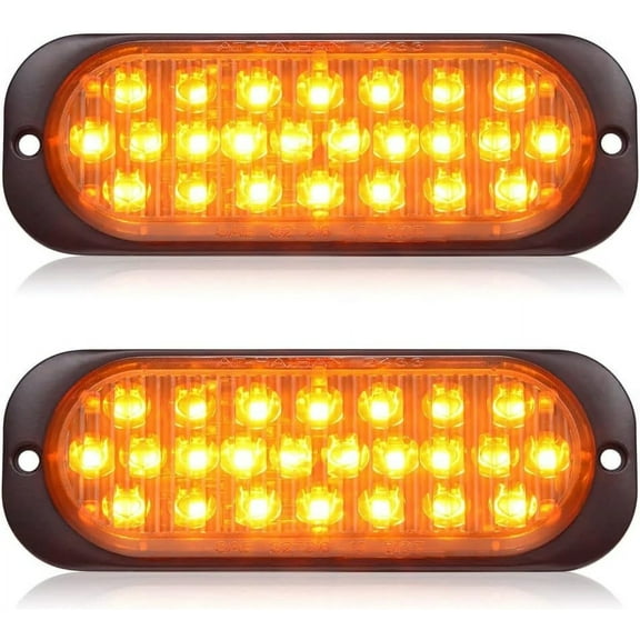 2Pcs 4.4" Red 24 LED Trailer Side Marker Clearance Light, Aluminum ...