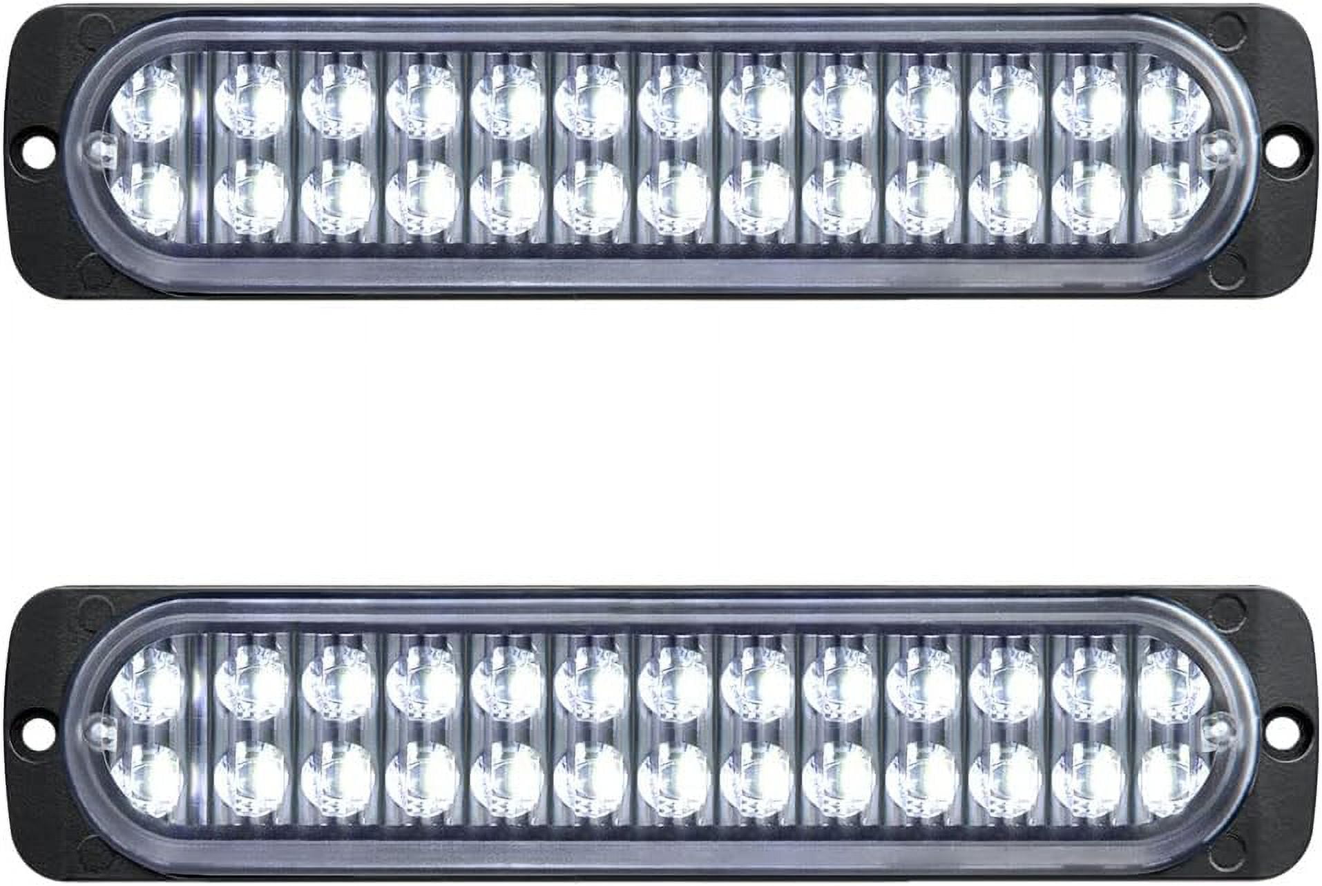 Pack of 2 Aluminum Housing Clear Lens White LED Reverse Backup Running ...