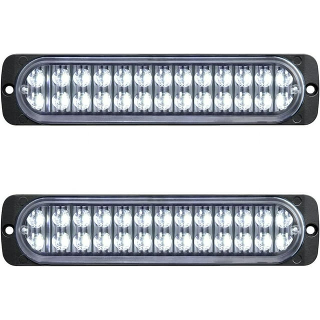 Pack of 2 Aluminum Housing Clear Lens White LED Reverse Backup Running ...