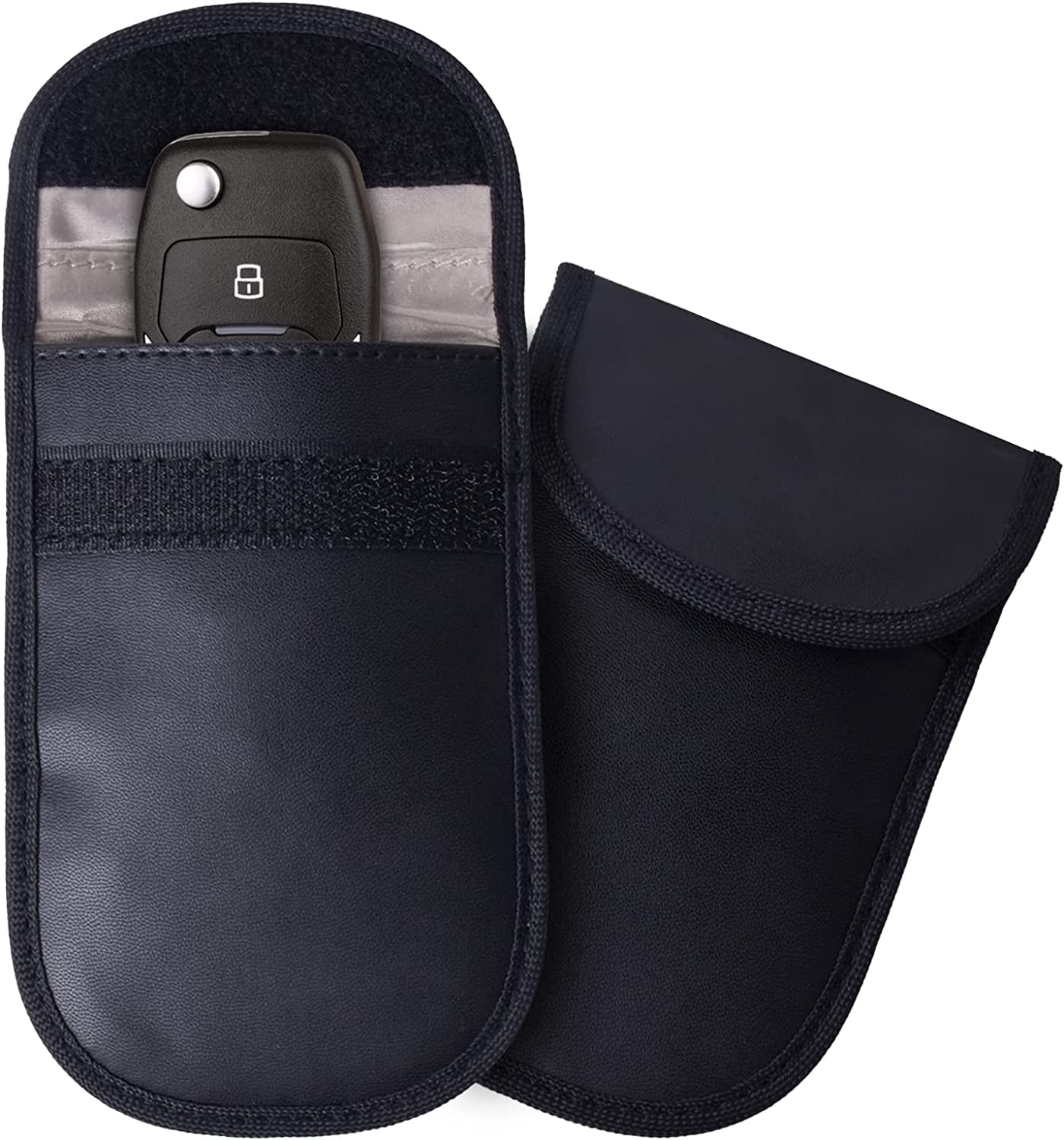 Pack Of 2 Anti Rfid Car Key Cases, Faraday Signal Blocking Pouch Bag ...